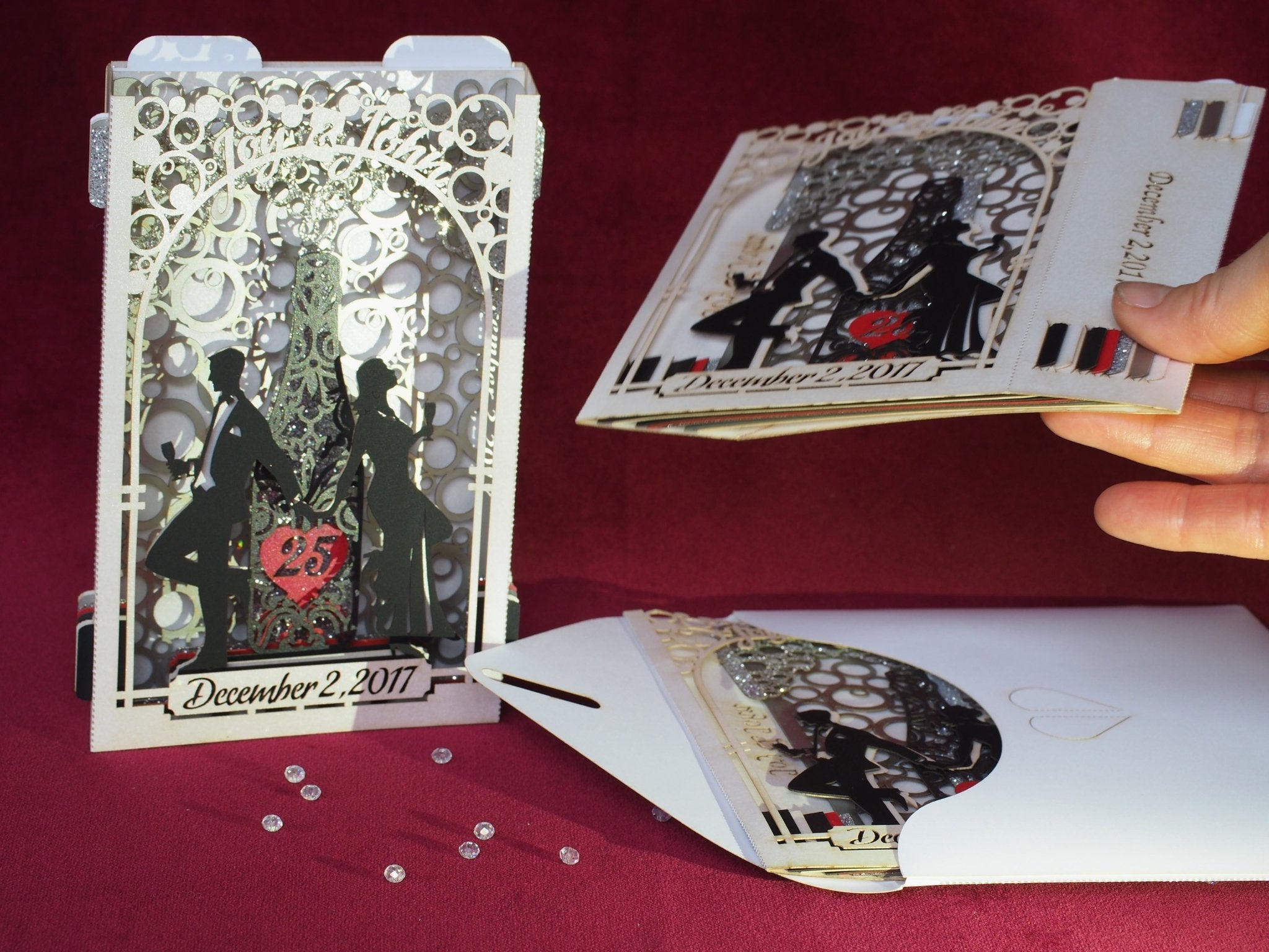 Luxury Handmade Wedding Invitation Pop-Up Card